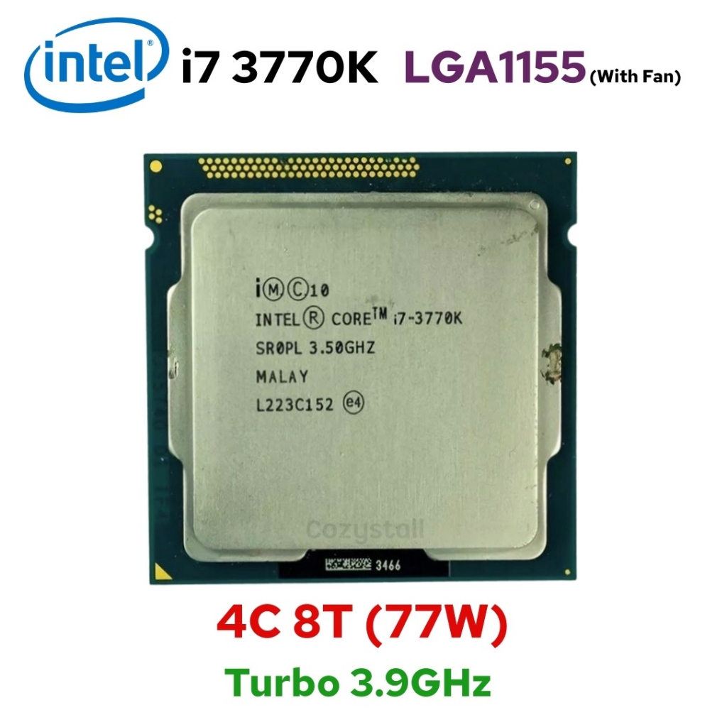 CPU Intel Core I7 3770K พร้อมซิงค์พัดลม | Shopee Thailand