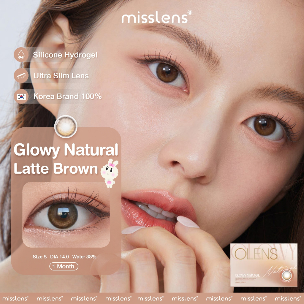 Olens Glowy Natural Latte Brown/Moca Brown (รายเดือน) คอนแทคเลนส์เกาหลี ...