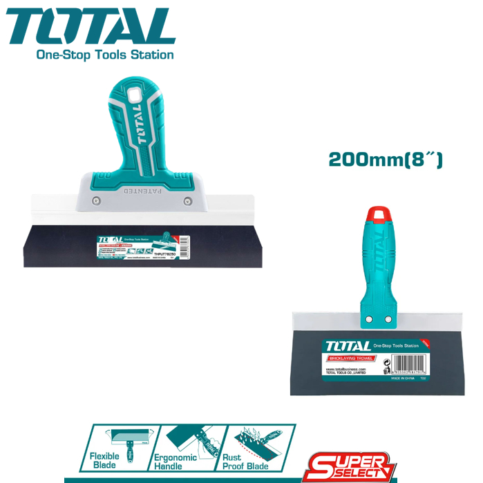 TOTAL เกียงขูดสี / เกียงโป้วสี หน้ากว้าง ขนาด 8 นิ้ว รุ่น THPUT78200 / THPUT20011 ( Drywall ...