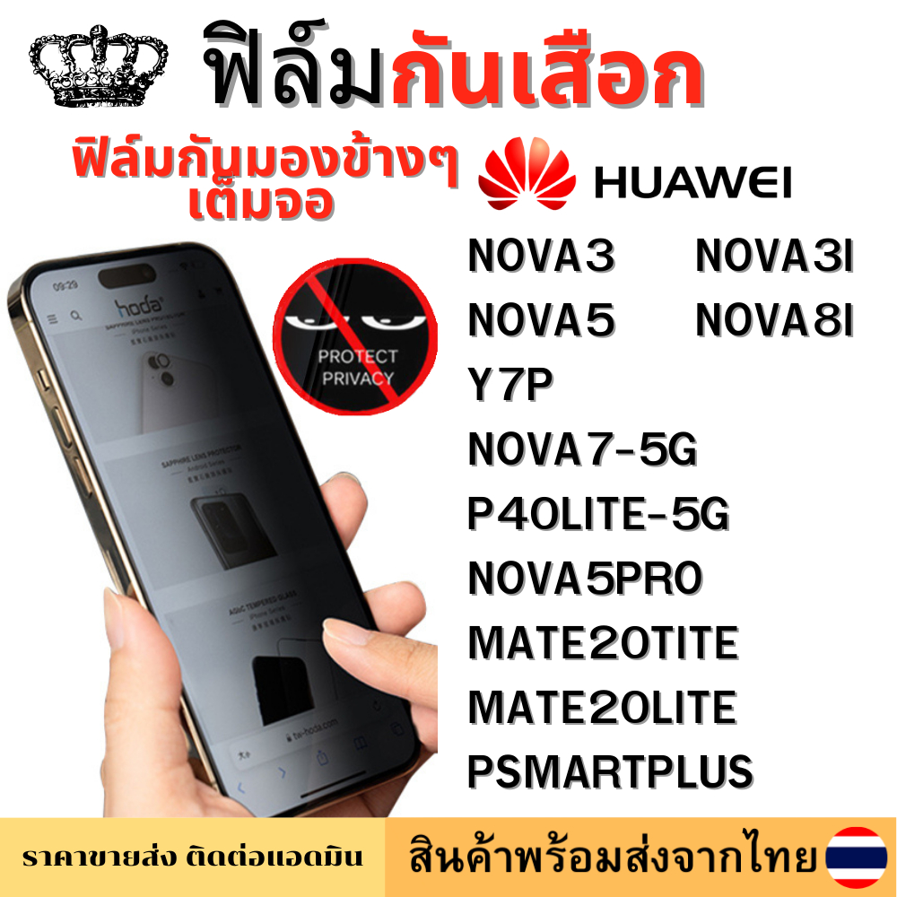 ฟิล์มกันมอง ฟิล์มกันเสือก Huawei NOVA3 NOVA3I MATE20TITE MATE20LITE PSMARTPLUS NOVA7-5G P40LITE ...