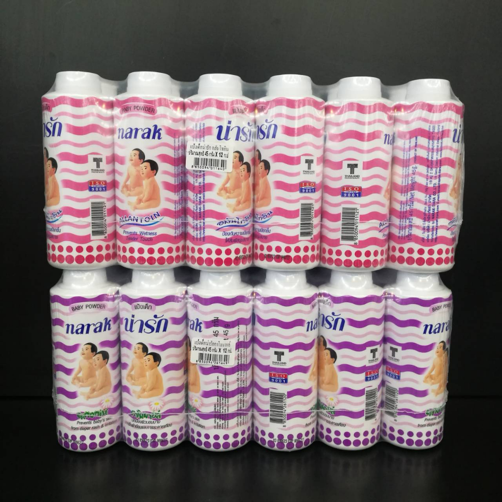 (แพ็ค12) สุดคุ้ม) NARAK BABY POWDER (ปริมานสุทธิ 45g X12 กระป๋อง ...