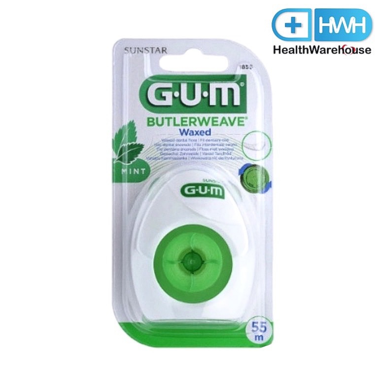 ( แพ็คเกจใหม่ ) Sunstar Gum ButlerWeave Mint Waxed Floss 55 Yd รุ่น 1855 ไหมขัดฟัน Dental Floss ...