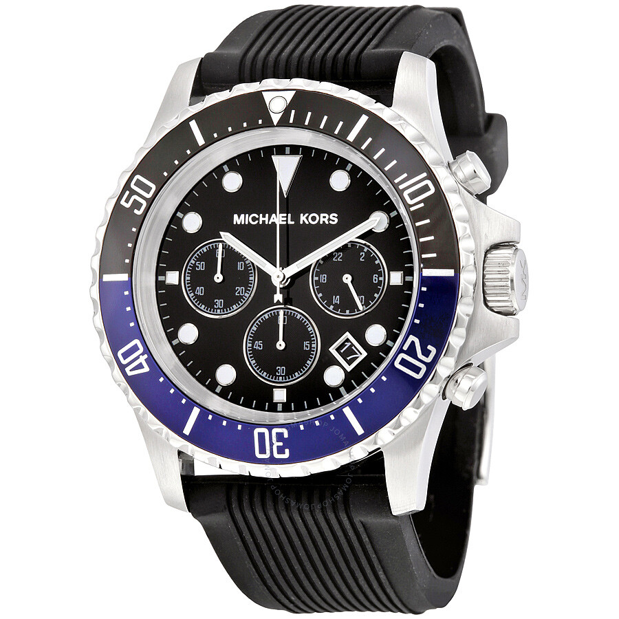 MICHAEL KORSEverest Chronograph Black Dial Black Silicone Men's MK8366 ...