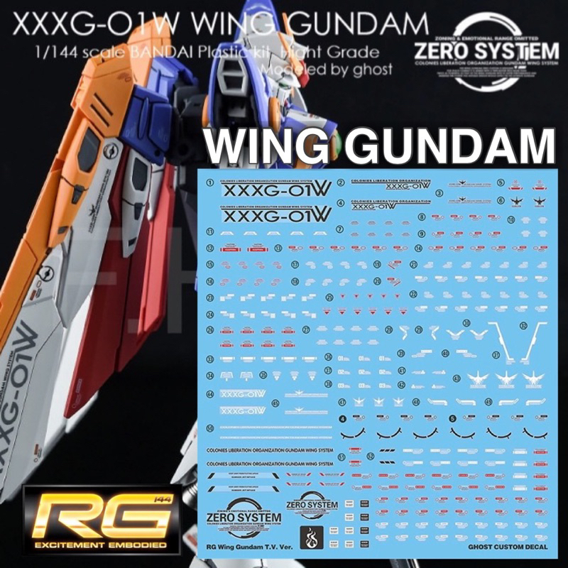 🟦ดีคอลน้ำ DECAL GHOST RG 1/144 XXXG-O1W WING GUNDAM | Shopee Thailand