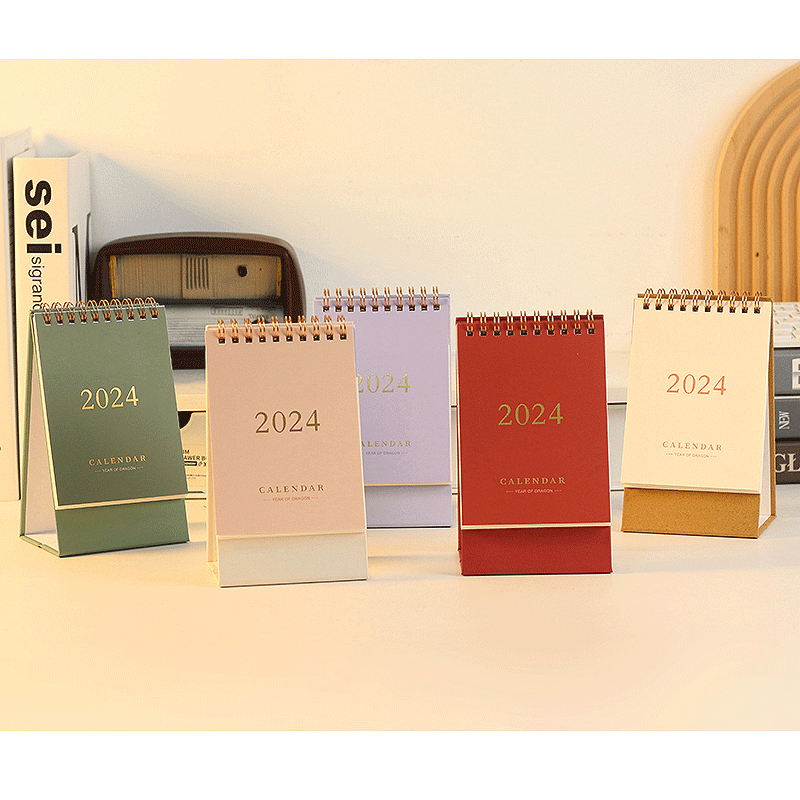 ปฏิทินตั้งโต๊ะ ปี 2024 ลายพื้นสี ปฏิทินเล็ก Calendar 2567 | Shopee Thailand