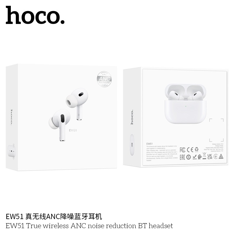 HOCO EW51 True wireless ANC noise reduction BT headset | Shopee Thailand