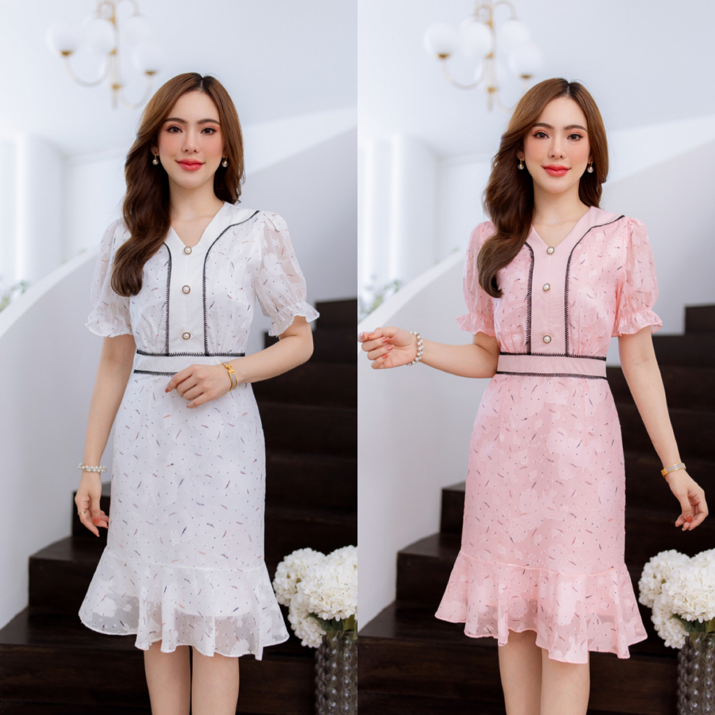 399-03-04ลูกไม้ตัดขอบขาวและชมพู | Shopee Thailand