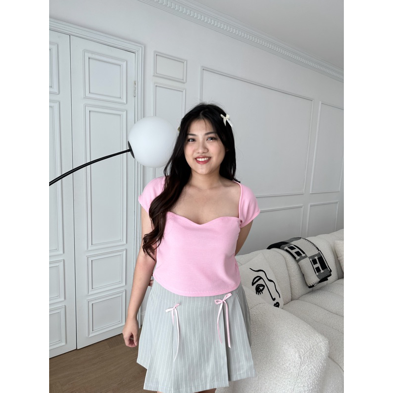 Anna Top เสื้อสาวอวบ คอกว้าง | Shopee Thailand