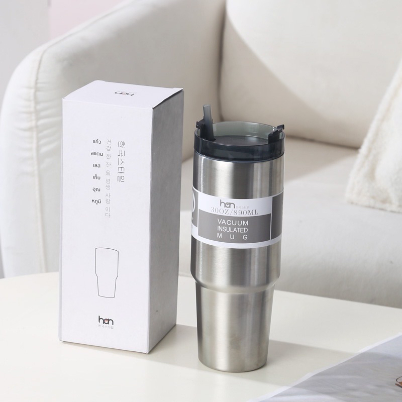 HAN แก้วเก็บความเย็น 30oz 890ml สแตนเลสแท้ รับประกันไอน้ำไม่เกาะแก้ว ขนาด 30ออนซ์ | Shopee Thailand