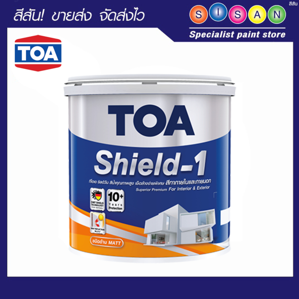 TOA ชิลด์วัน สีน้ำภายนอกชนิดด้าน # E100 (ขนาด 3.785 ลิตร) | Shopee Thailand