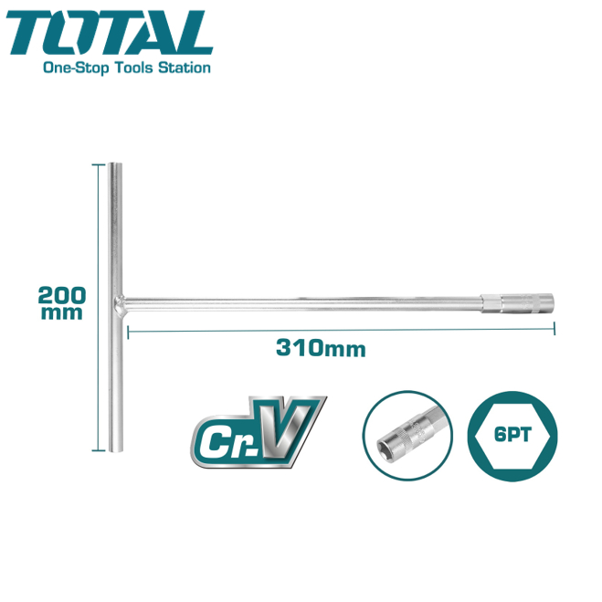 TOTAL บ๊อกตัวที ยาว 6 เหลี่ยม เบอร์ 8-17 มม. (ตัวเดี่ยว) รุ่น THTSW0806 ...