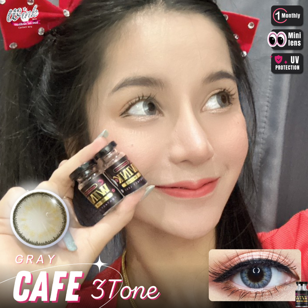 คอนแทคWink Wow รุ่น Cafe 3 tone /สีน้ำตาล/สีgrayเทา นำเข้าจากเกาหลี มี ...