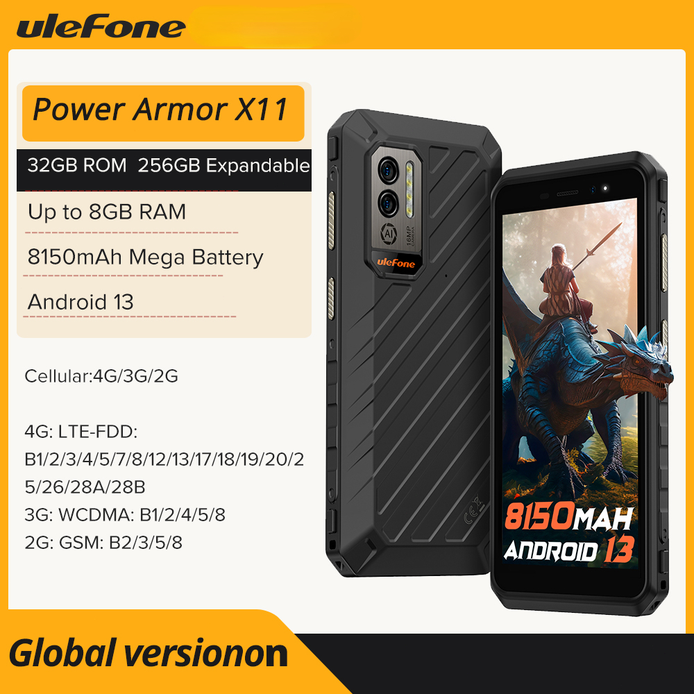 Ulefone Power Armor X11 Rugged Phone 8150 mAh 8GB RAM 32GB ROM ...