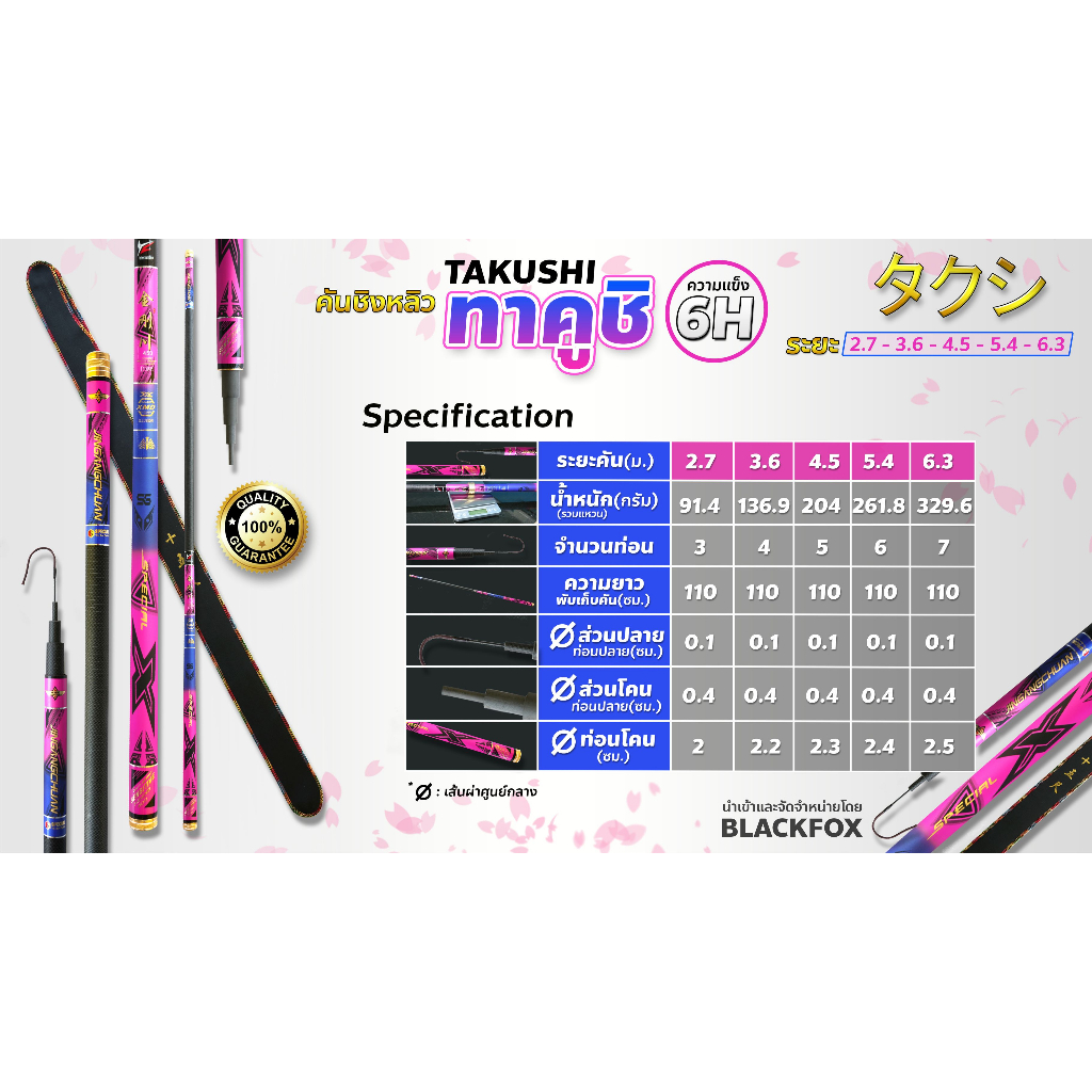 คันชิงหลิว รุ่น Takushi ทาคุชิ (ความเเข็ง6H) รุ่นนี้มีแหวนแต่ง | Shopee ...