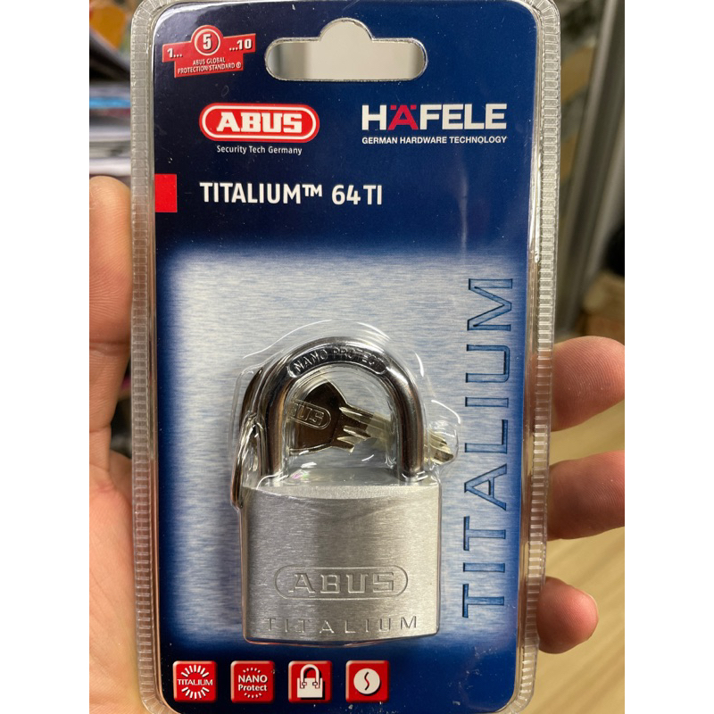 HAFELEกุญแจสายยู Abus TITALIUM รุ่น 64TI/40 ขนาด 40 มม. 482.01.824 , T65AL/40 My lock 43 mm ...