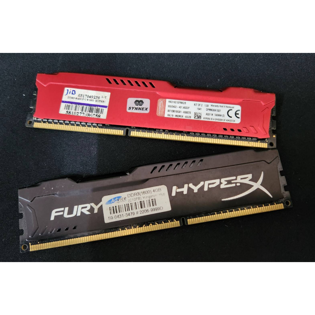 แรม RAM HyperX Fury DDR3(1600) 4GB สินค้ามือ 2 ไม่มีกล่อง ประกันร้าน 14 ...