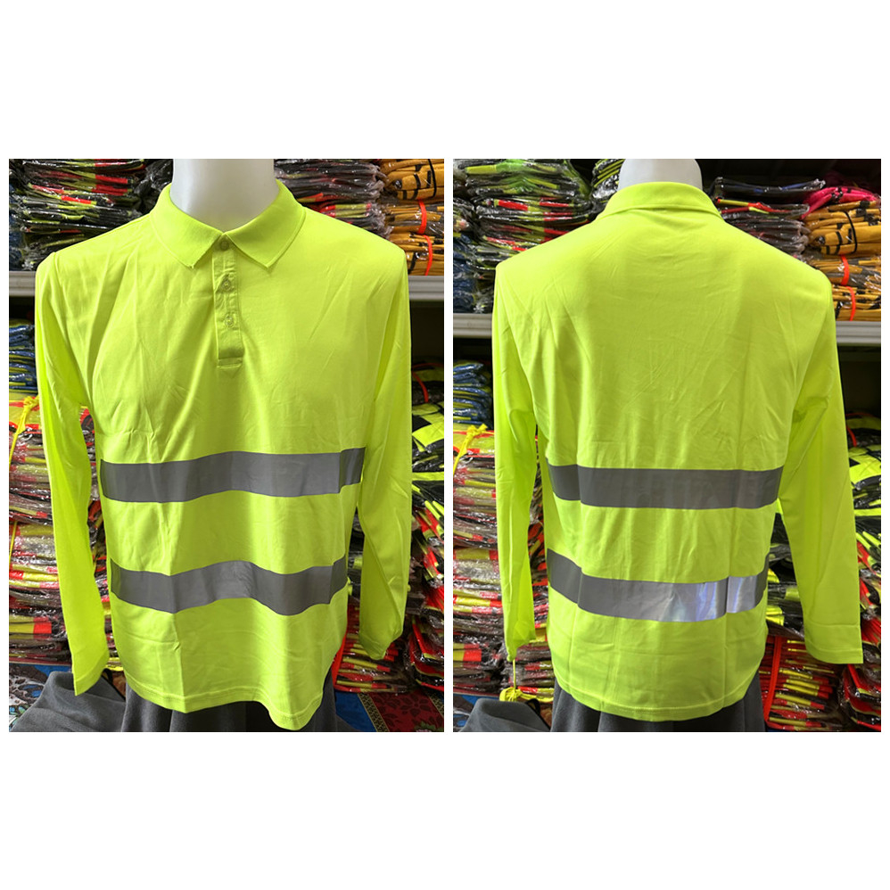 สะท้อนแสงแขนยาว เสื้อก่อสร้าง คอปก ไซส์ M-5XL | Shopee Thailand