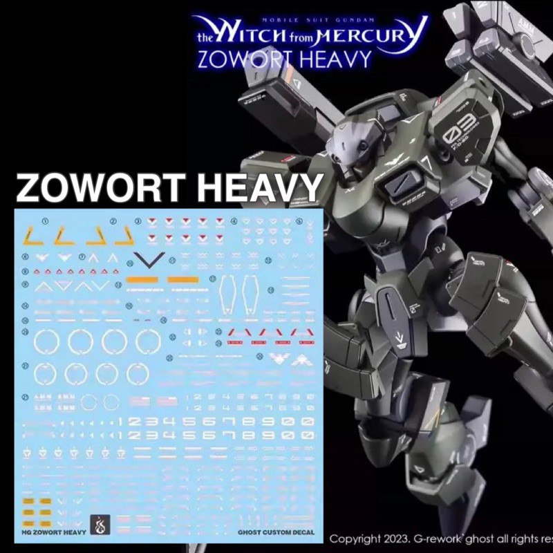 ⬜️ดีคอลน้ำ DECAL GHOST HG ZOWORT HEAVY เรืองแสงแบล็คไลท์ | Shopee Thailand