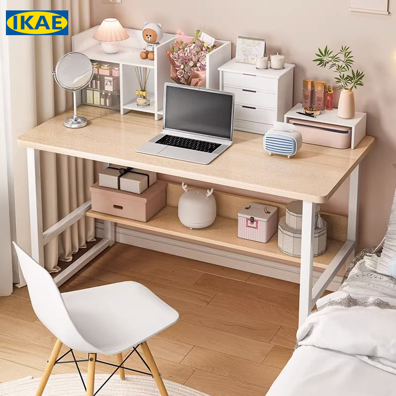 IKAE โต๊ะทํางาน สไตล์โมเดิร์น 120/100/80CM 2ชั้น Computer Desk ราคาถูก ...