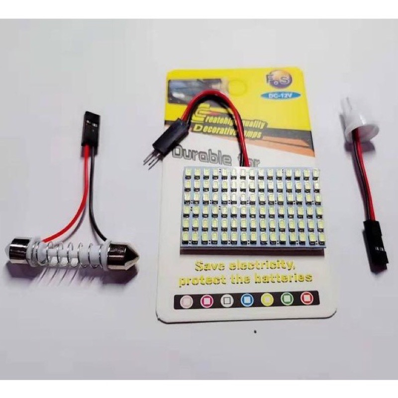 *ไฟเพดานรถยนต์ LED 90ซิป SMD สว่างสุดๆ (1ชุด) มาพร้อมขั้ว t10 และ 31mm (สีขาว) (ไอซ์บรู) 12V ...