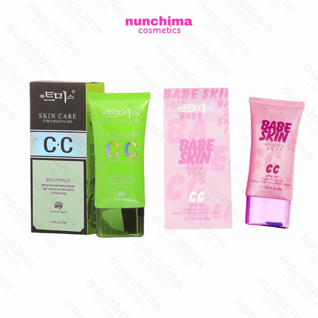 CC Cream SKIN CARE BABE SKIN ซีซี สีเขียว สีชมพู | Shopee Thailand