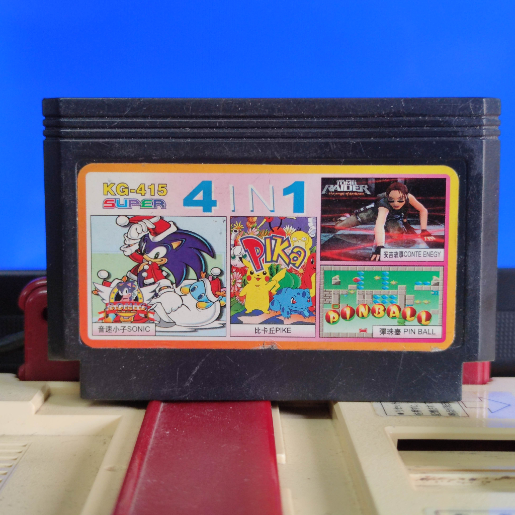 Famicom 4 in 1 KG-415 [bootleg] มีเกมแฮค SONIC Pikachu Bomman เล่นได้ ...