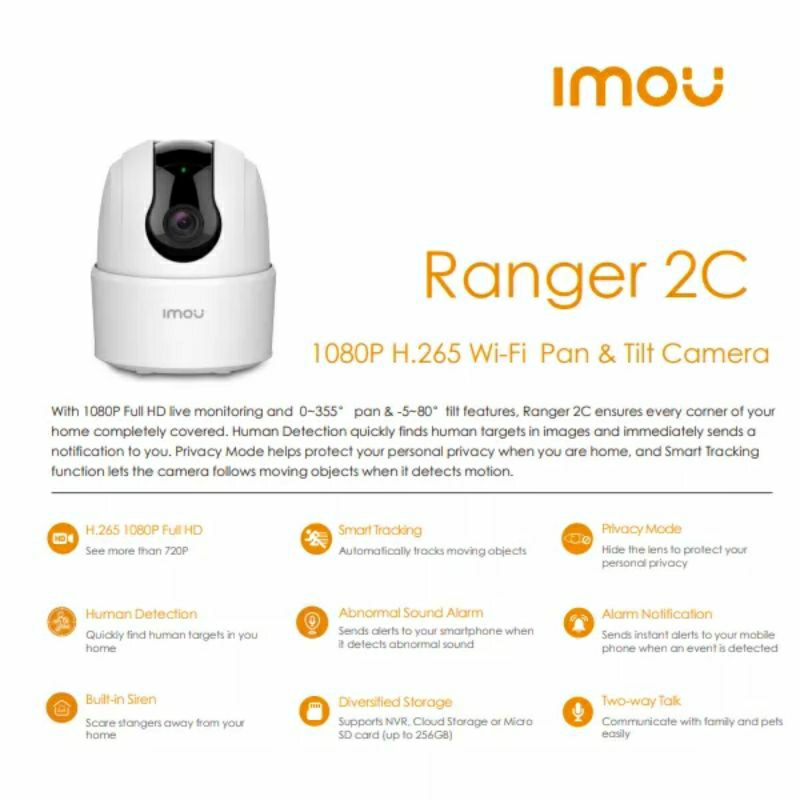 IMOU RANGER 2C 2MP กล้องวงจรปิด 360° | Shopee Thailand