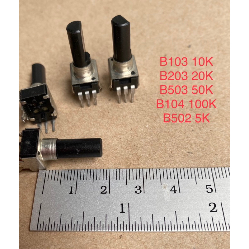 (แพ็ค5ชิ้น) B502 B5K 3ขา B103 B10K 3ขา B203 B20K 3ขา B503 B50K 3ขา B104 ...