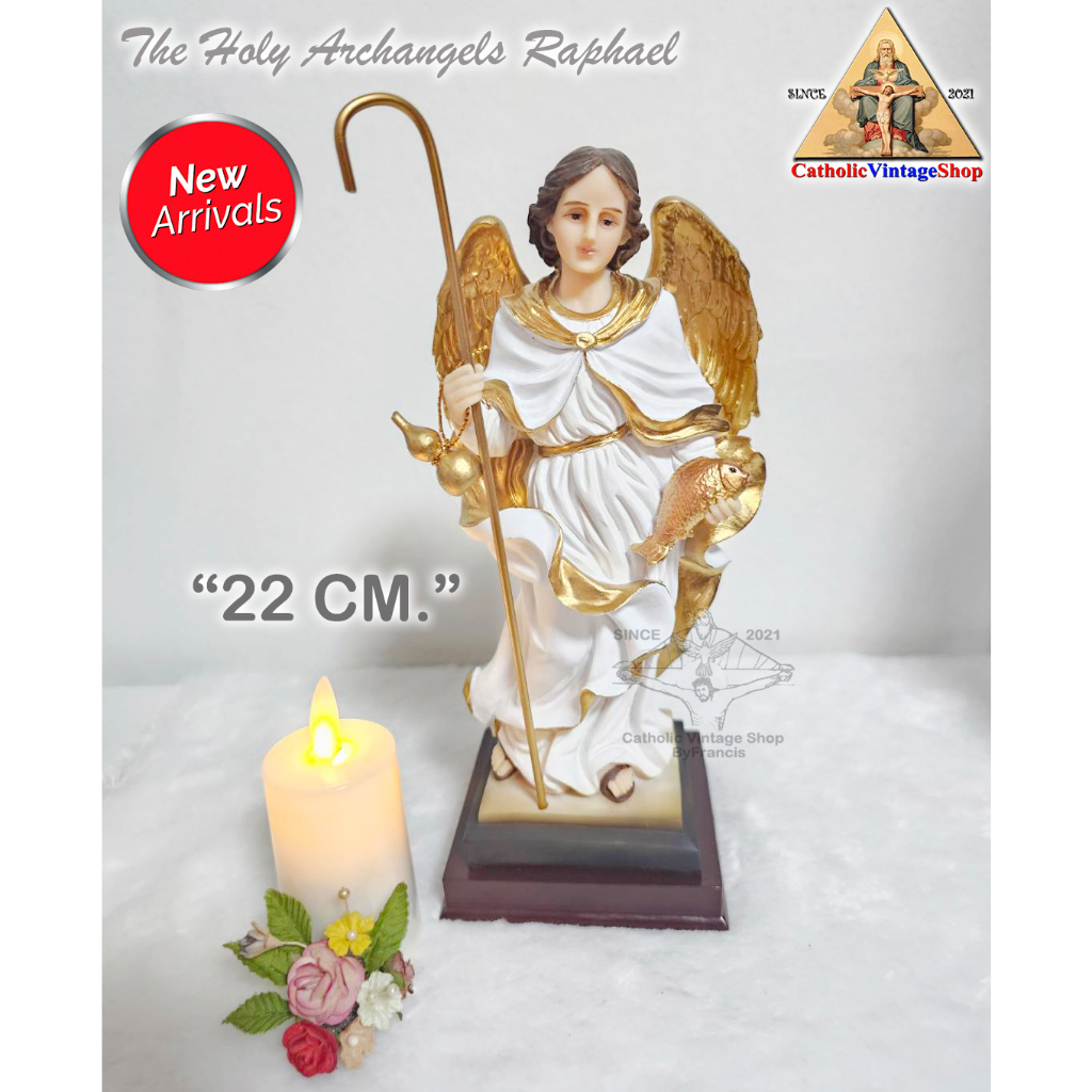 รูปปั้น อัครเทวดาราฟาแอล ทูตสวรรค์ คาทอลิก คริสต์ Catholic Statue Figurine religion The Holy ...
