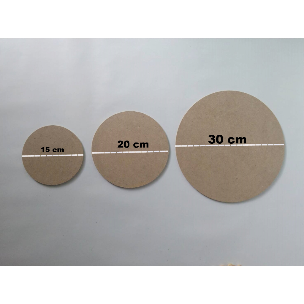 แผ่นไม้กลม DIY ไม้MDF เส้นผ่าศูนย์กลาง 15 cm, 20 cm, 30 cm หนา 4 มม. 1ชิ้น | Shopee Thailand