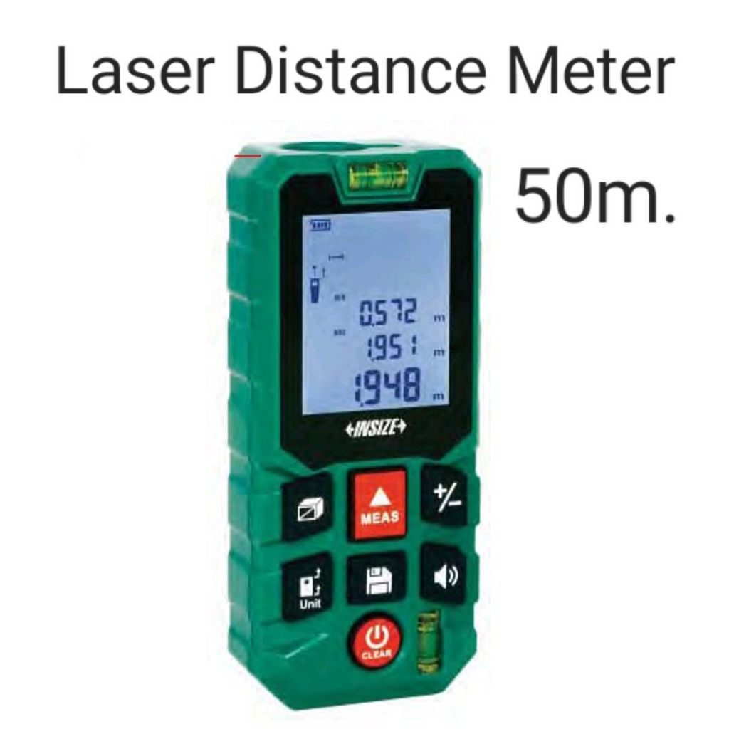 เครื่องวัดระยะเลเซอร์ ดิจิตอล 50 เมตร Laser Distance Meter 50m. INSIZE ...