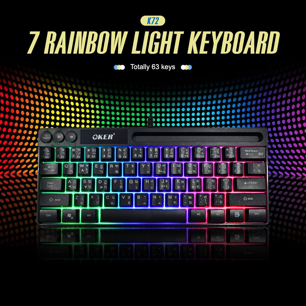 🆕มาใหม่ 🚀ส่งเร็ว🚀 OKER K72 K74 GAMING KEYBOARD RAINBOW LIGHT KEYBOARD ...