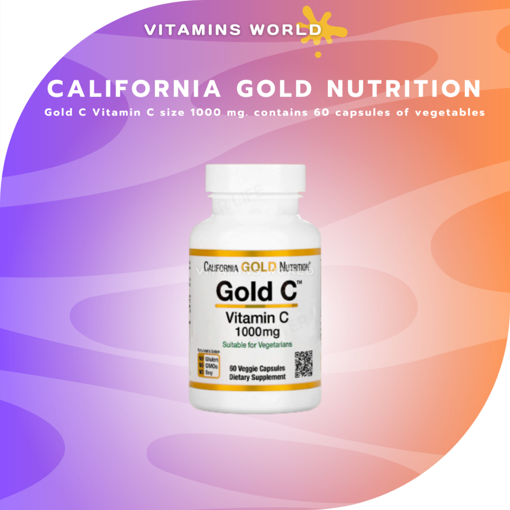 California Gold Nutrition, Gold C Vitamin C size 1000 mg. contains 60 ...