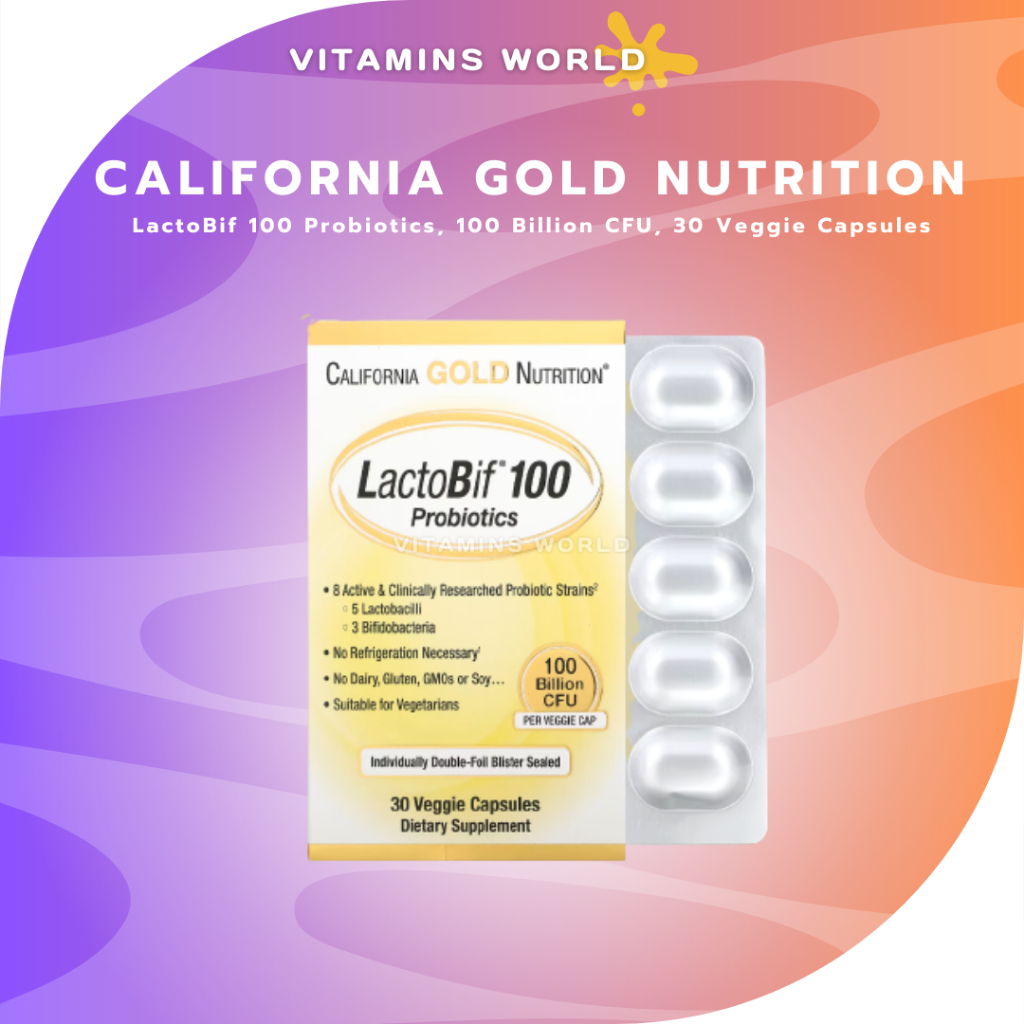 California Gold Nutrition, LactoBif 100 Probiotics, 100 Billion CFU, 30 ...