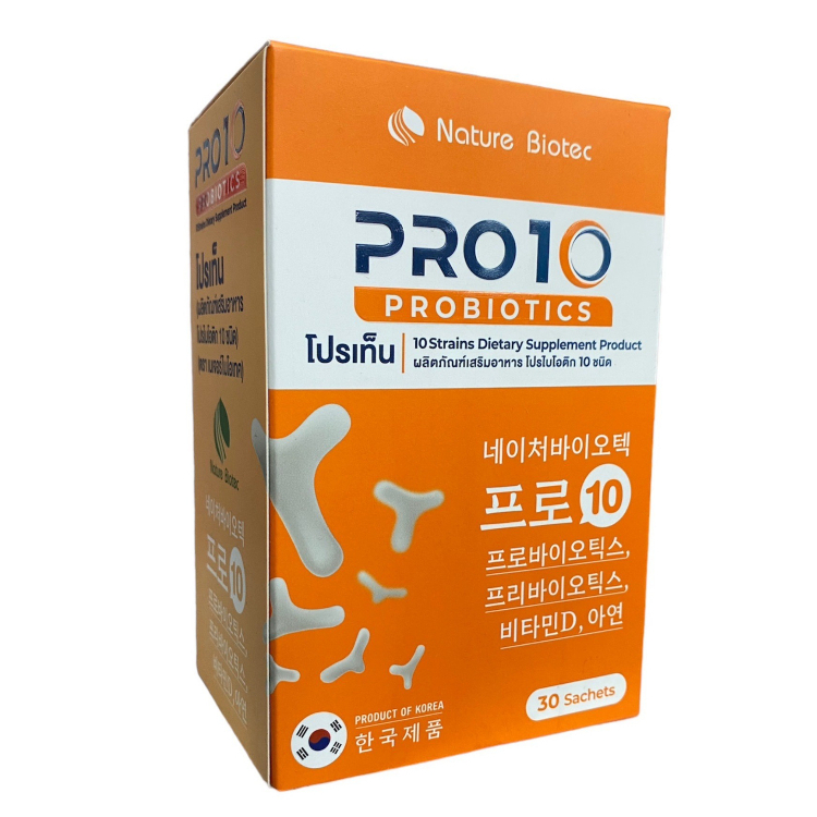 PRO10 โปรเท็น โปรไบโอติก 10 ชนิด ผสานวิตามิน D และ ZINC 30 ซอง | Shopee ...