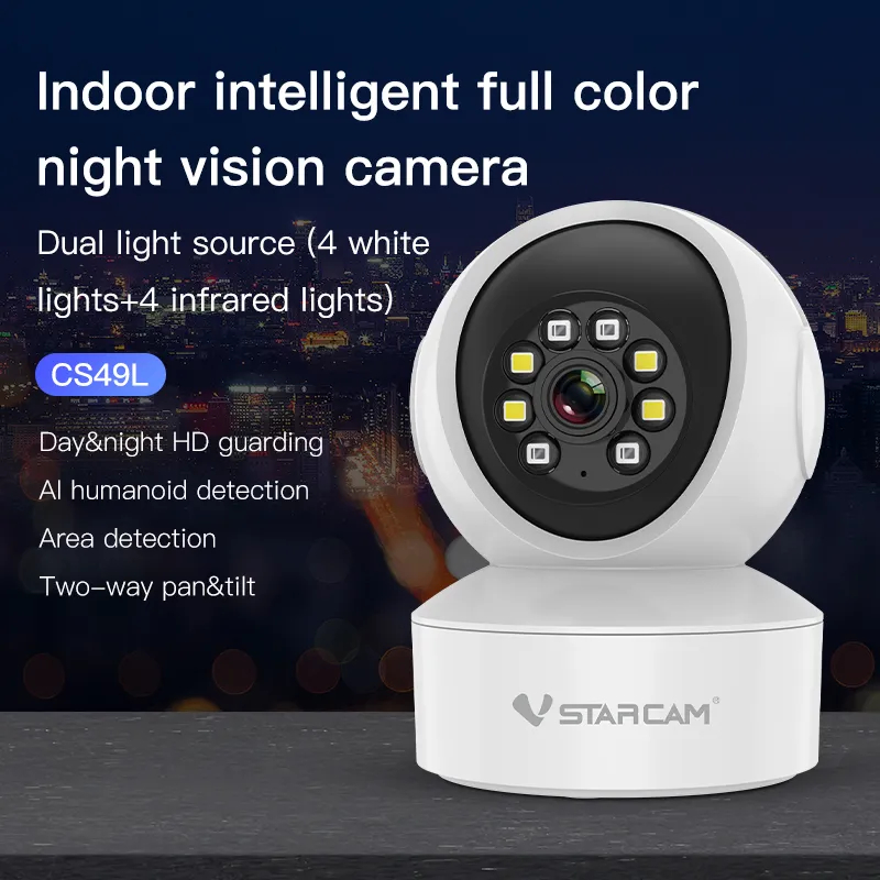 VSTARCAM ( กล้องวงจรปิด แบบใส่ซิม ) Indoor IP Camera VSTARCAM รุ่น CG49L LR LED ไมค์ลำโพง หมุน ...