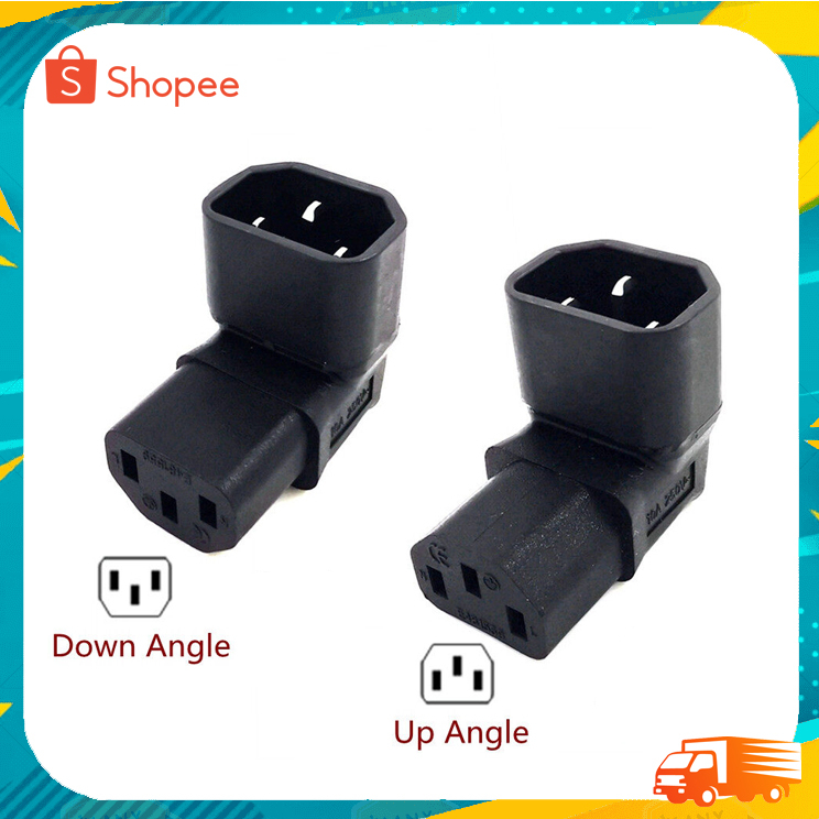 หัวปลั๊ก IEC 320 C13 to C14 AC Plug Converter, C14 to C13 Up/Down Angle ...