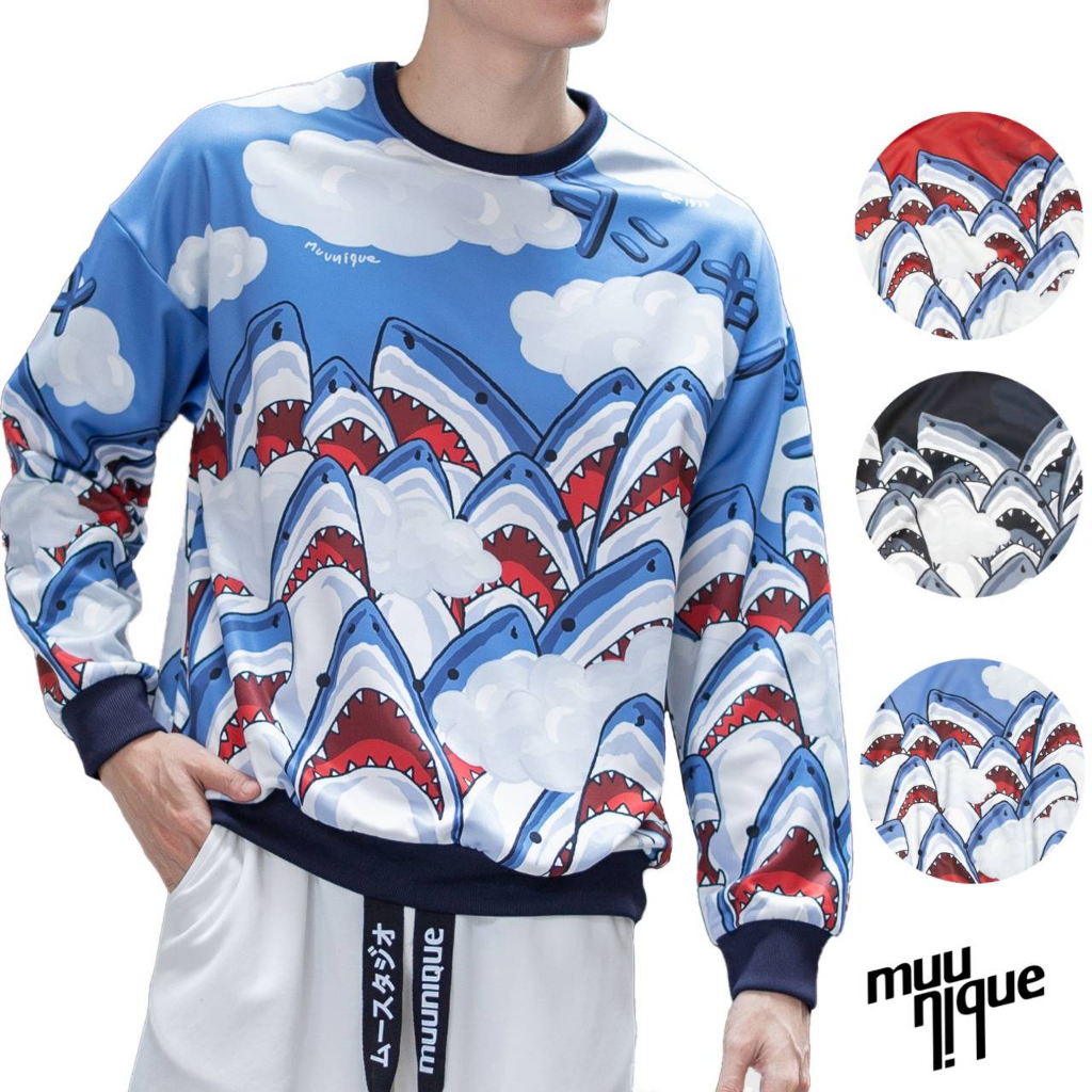 MUUNIQUE JP.Sweater เสื้อสเวตเตอร์ รุ่น Sky Shark | Shopee Thailand