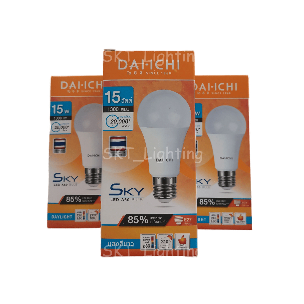 หลอดไฟ DAI-ICHI 15w SKY LED A60 Bulb | Shopee Thailand