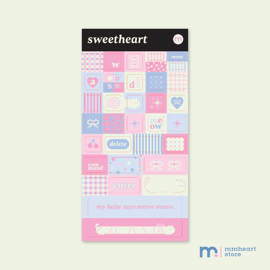 Sweetheart Sticker | สติ๊กเกอร์ไดคัท ติดคีย์บอร์ด | mmhearstore ...
