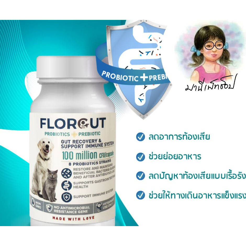 Florgut (ฟอร์กัท) 1กระปุก 30 เม็ด อาหารเสริม พรีไบโอติก โพรไบโอติก ปรับ ...