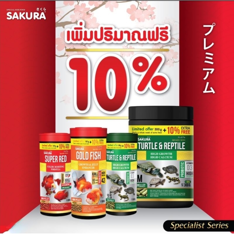 [50-100g.] SAKURA SPECIAL GOLD FISH & SUPER RED - อาหารปลาทองซากุระ ...