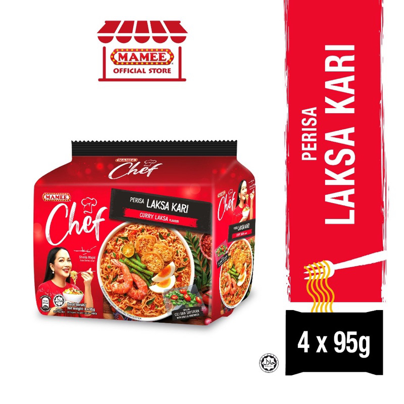 มาม่ามามี้ MAMEE CHEF Curry Laksa Pack Noodles (Packs of 4) | Shopee ...