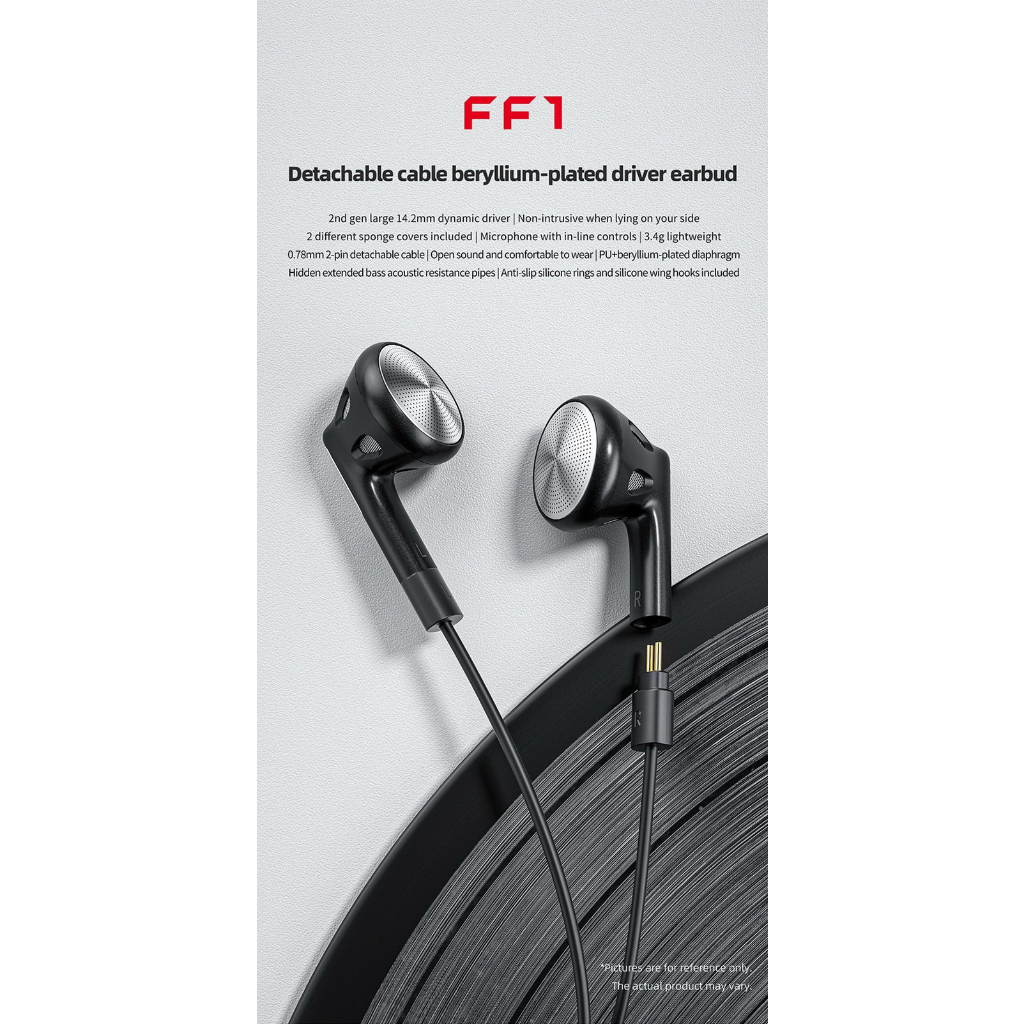 FiiO FF1 หูฟังเอียบัด เปลี่ยนสายได้ ไดรเวอร์ชุบเบริลเลียม รองรับ Hi-Res ...