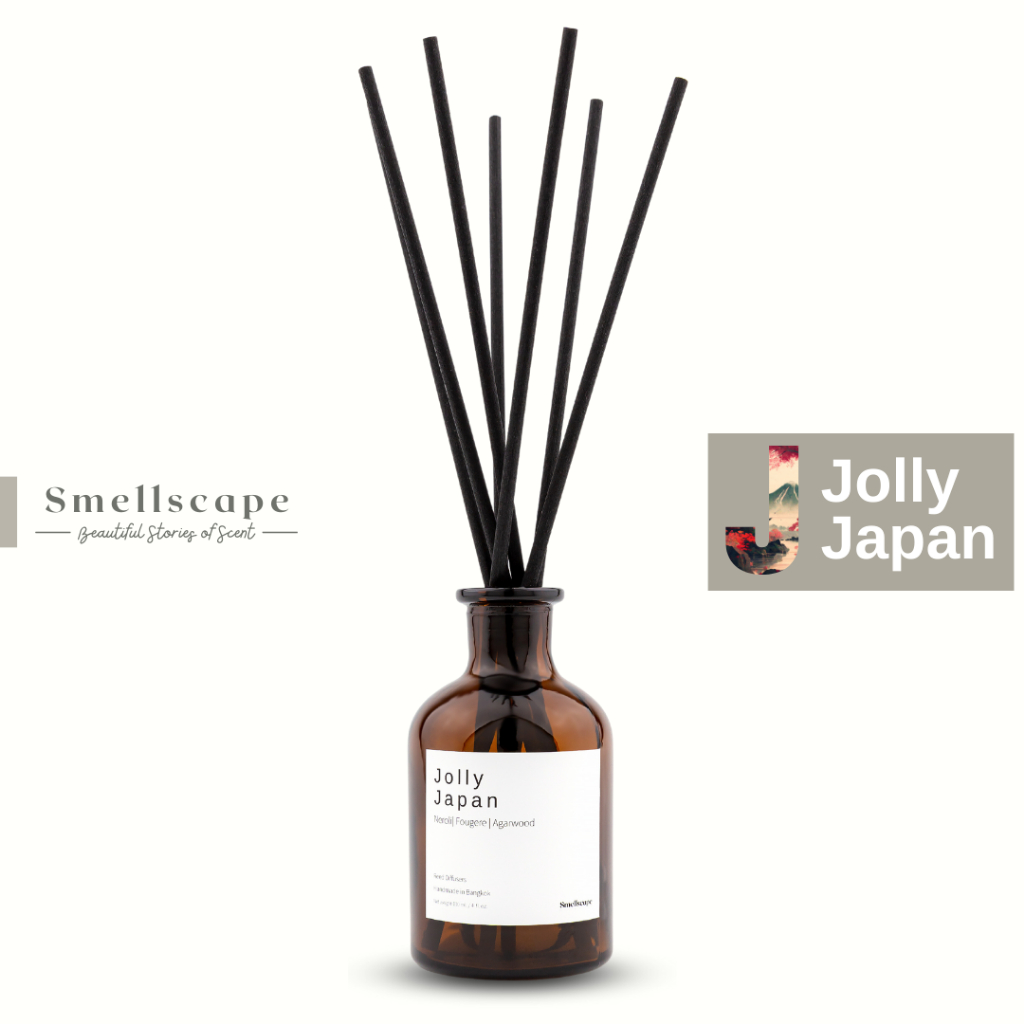 Smellscape 110 ml. ก้านไม้หอมปรับอากาศ กระจายกลิ่น Homemade Reed Diffusers (กลิ่น Jolly Japan ...
