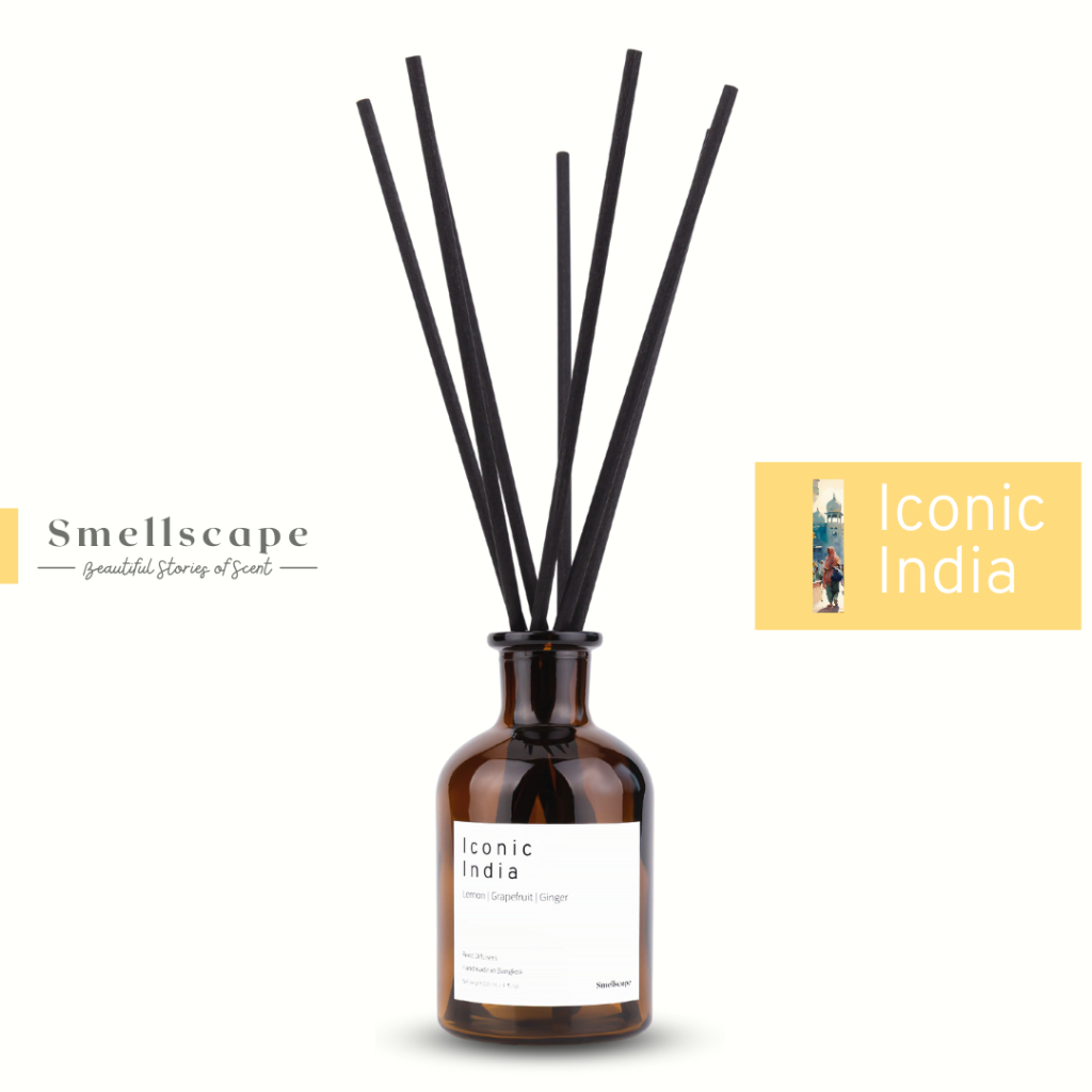 Smellscape 110 ml. ก้านไม้หอมปรับอากาศ กระจายกลิ่น Homemade Reed Diffusers (กลิ่น Iconic India ...