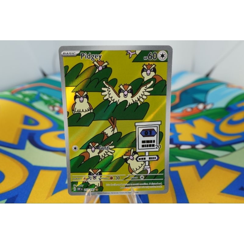 Pokemon Card "Pidgey AR 207/197" ENG Obsidian Flames | Shopee Thailand