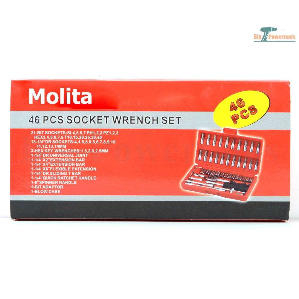 MOLITA ประแจ ชุดบล็อก 46 ชิ้น ขนาด 1/4 Socket Set | Shopee Thailand