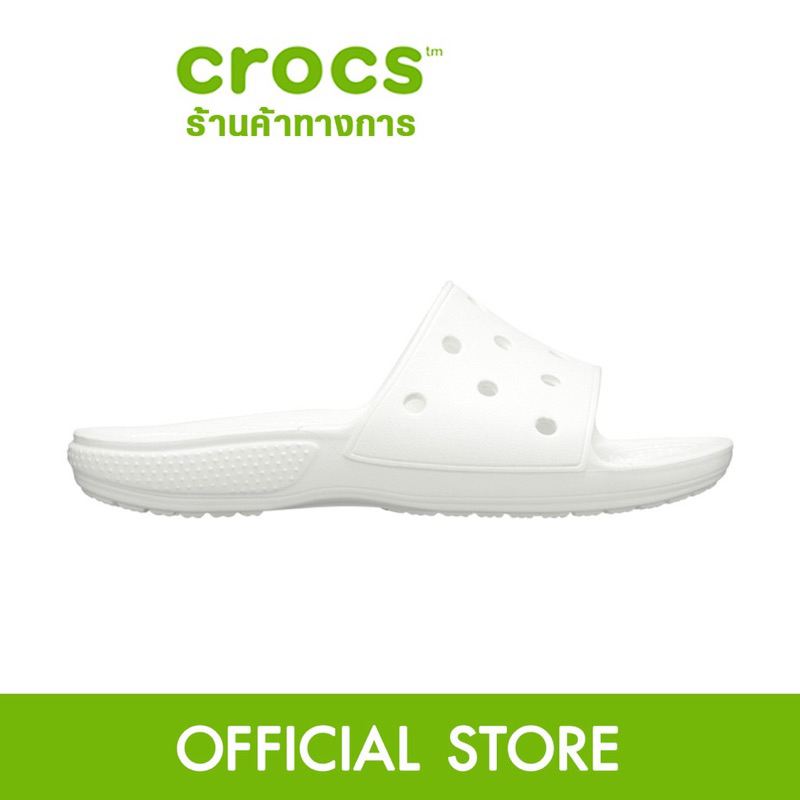 CROCS Classic Crocs Slide รองเท้าแตะผู้ใหญ่ Size 7/9 (25 CM) สีขาว ...
