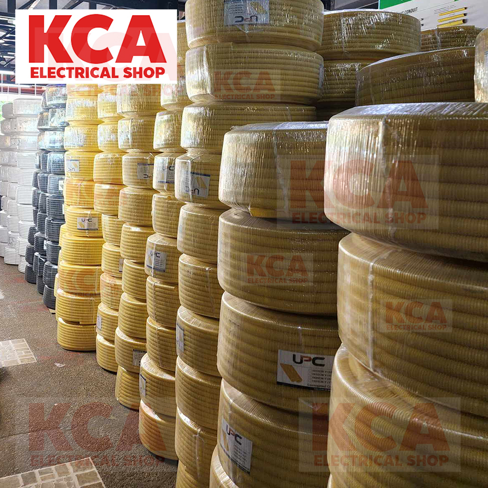 UPC ท่อลูกฟูก ท่ออ่อน ท่อร้อยสายไฟ PVC สีขาว 3/8 1/2 3/4 (ยาว 50 ม.) | Shopee Thailand